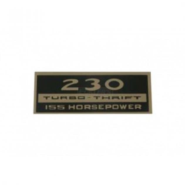Nova & Chevy II Valve Cover Decal, 230 Turbo-Thrift, 155 HP, 1964 ...