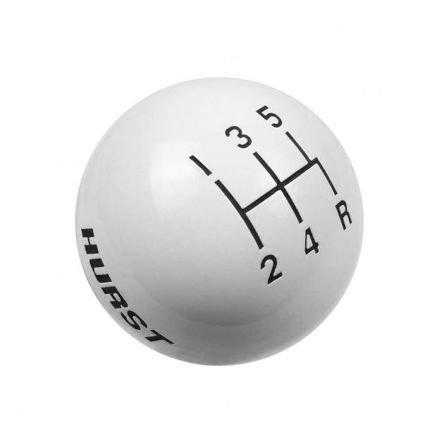 Hurst Shift Knob, 5-Speed Pattern, White 1630025 | Classic Nova